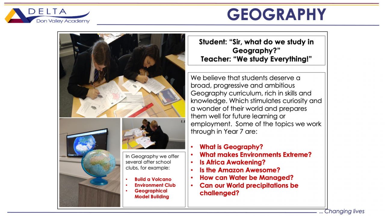 Opening Evening Geography - Don Valley Academy