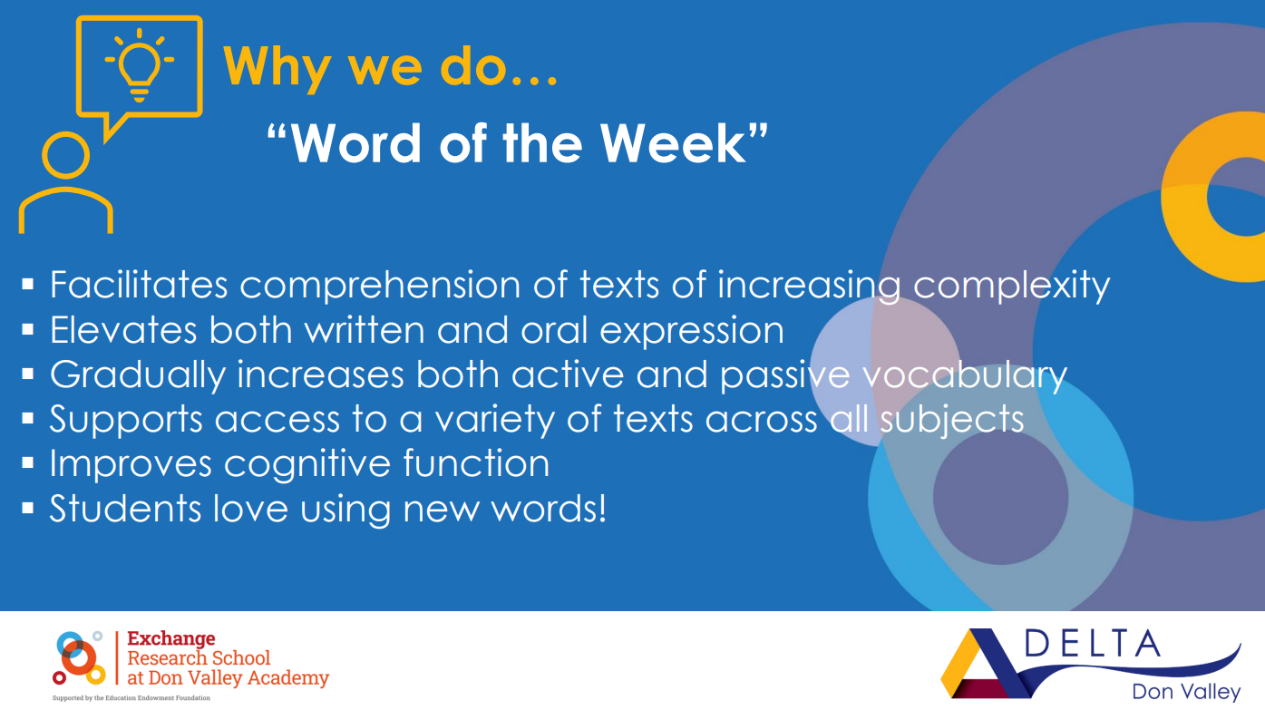 Why we do... Word of the Week - Don Valley Academy